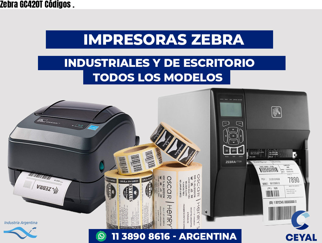 Zebra GC420T Códigos . | Imprimir Zebra con placa de red (ethernet)