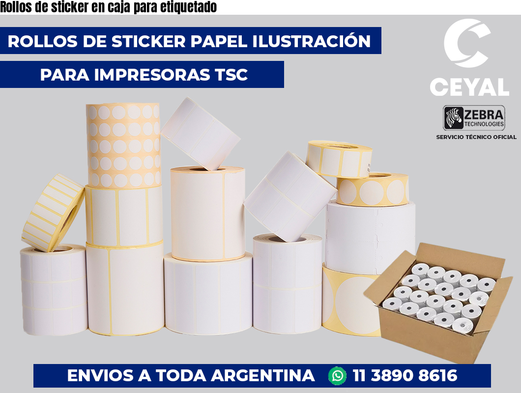 Rollos de sticker en caja para etiquetado | Imprimir Zebra con placa de ...