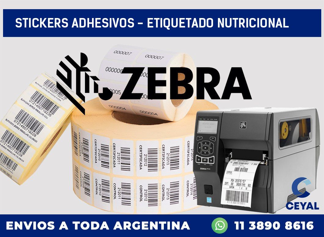 stickers adhesivos – Etiquetado Nutricional | Imprimir Zebra con placa ...
