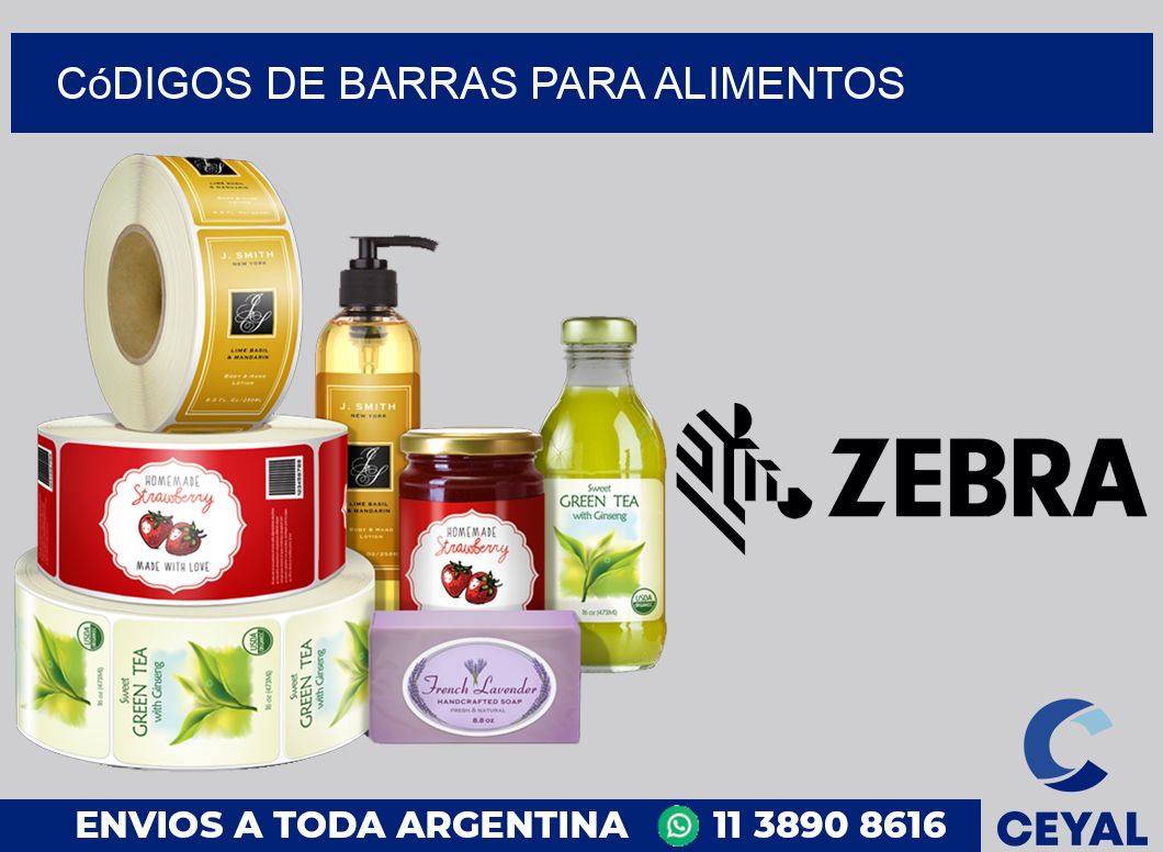 Códigos de barras para alimentos | Imprimir Zebra con placa de red ...