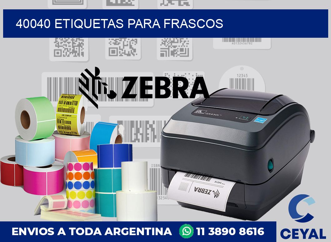 40040 ETIQUETAS PARA FRASCOS | Imprimir Zebra con placa de red (ethernet)