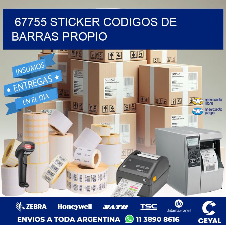 67755 STICKER CODIGOS DE BARRAS PROPIO | Imprimir Zebra con placa de ...