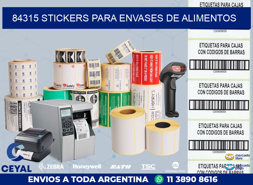 84315 STICKERS PARA ENVASES DE ALIMENTOS | Imprimir Zebra con placa de ...