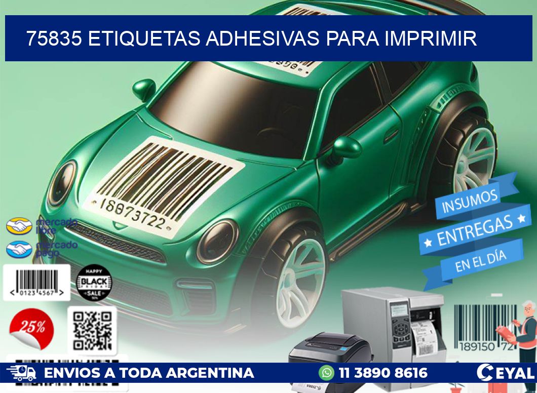75835 Etiquetas adhesivas para imprimir | Imprimir Zebra con placa de ...