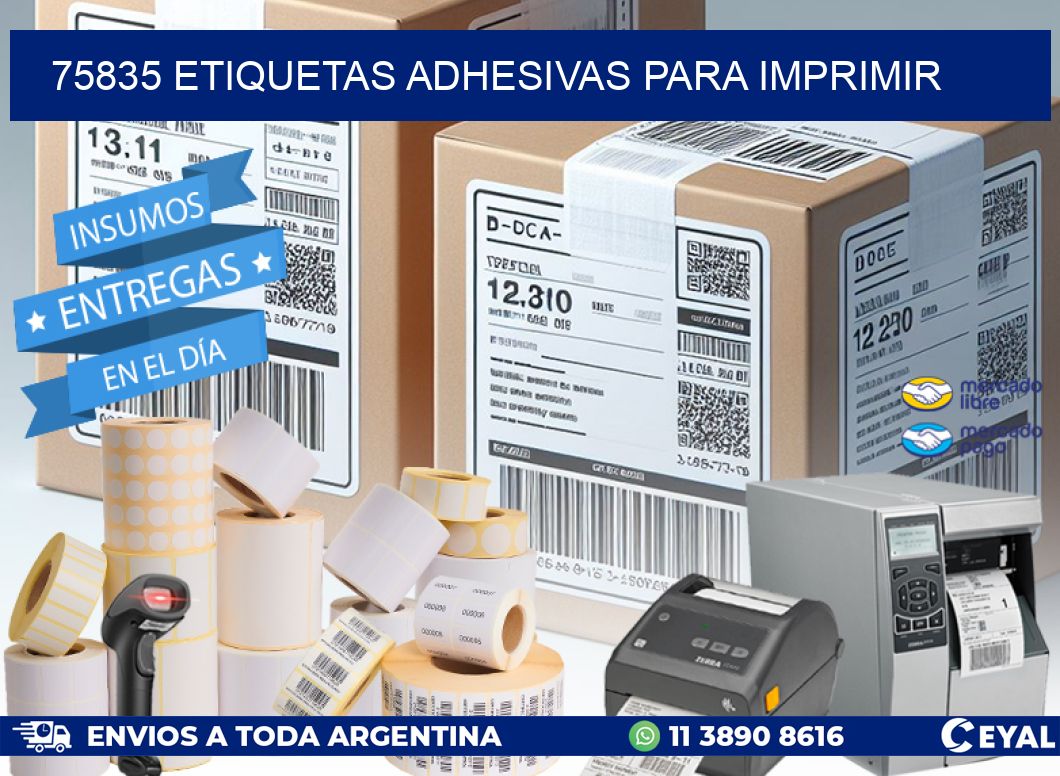 75835 Etiquetas adhesivas para imprimir | Imprimir Zebra con placa de ...