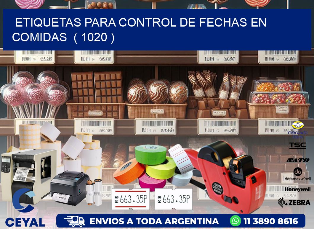 ETIQUETAS PARA CONTROL DE FECHAS EN COMIDAS ( 1020 ) | Imprimir Zebra con placa de red (ethernet)